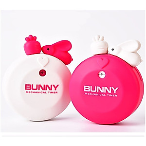 Golandstar Cute Cartoon Bunny Timers 60 Minutes Mechanical Kitchen Cooking Timer Clock Loud Alarm Counters Mini Size Manual Timer (Rose)