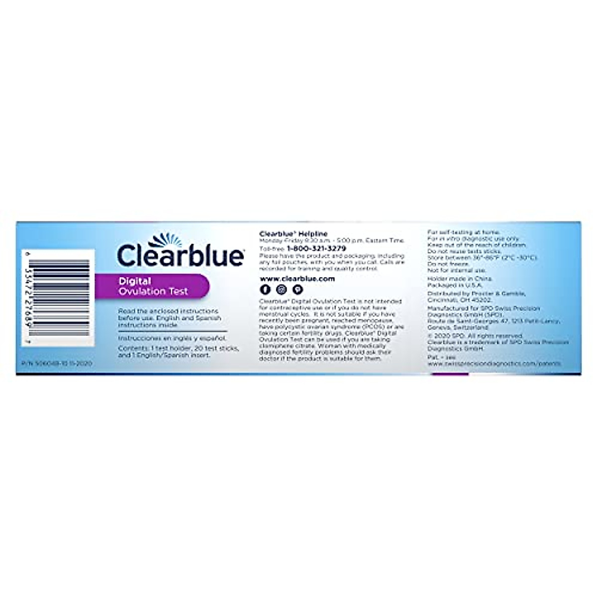 Clearblue Ovulation Predictor Kit, Featuring Ovulation Test with Digital Results, 20 Ovulation Tests