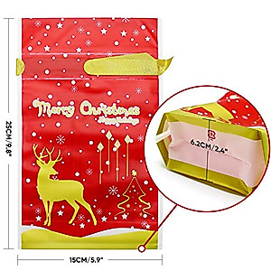 Hidreas 50 Pcs Christmas Candy Bags Christmas Drawstring Candy Bags Christmas Treat Bags Cookie Bags for Christmas Party Favor Gift Wrapping Supplies