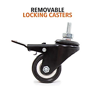Stand Steady Attachable Desk Wheels | Set of 4 Locking Casters | Easy-Roll and Non-Marring | Full Swivel Wheels Compatible with Tranzendesk Standing Desks (2 Inch/Black)