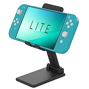 TALK WORKS Nintendo Switch Lite Stand - Folding Tabletop and Desktop Stand Display Holder Compatible with Nintendo Switch Lite - Adjustable Viewing Angle and Sturdy Base with Non-Slip Pad
