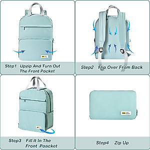 BPKH Carry on Backpack, Travel Hiking Backpack Expandable Airplane Approved Weekender Bag for Men Women, Lightweight Packable Daypack for Flight College Workplace 20L Gym Bag Sports Rucksack