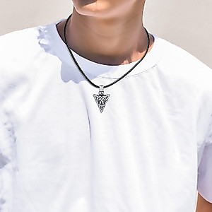 MANBU Sterling Silver Urn Necklace for Men: Arrowhead Memorial Pendant Cremation Ash Jewelry Bereavement Keepsakes Gift for Loss of a Loved One (style 4)