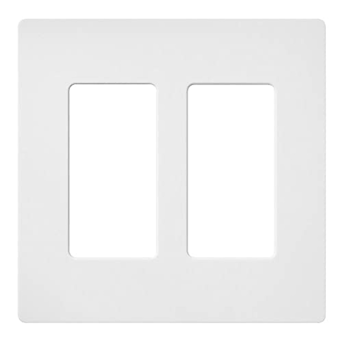 Lutron Claro 2 Gang Decorator/Rocker Wallplate, Satin, Snow (1-Pack) | SC-2-SW