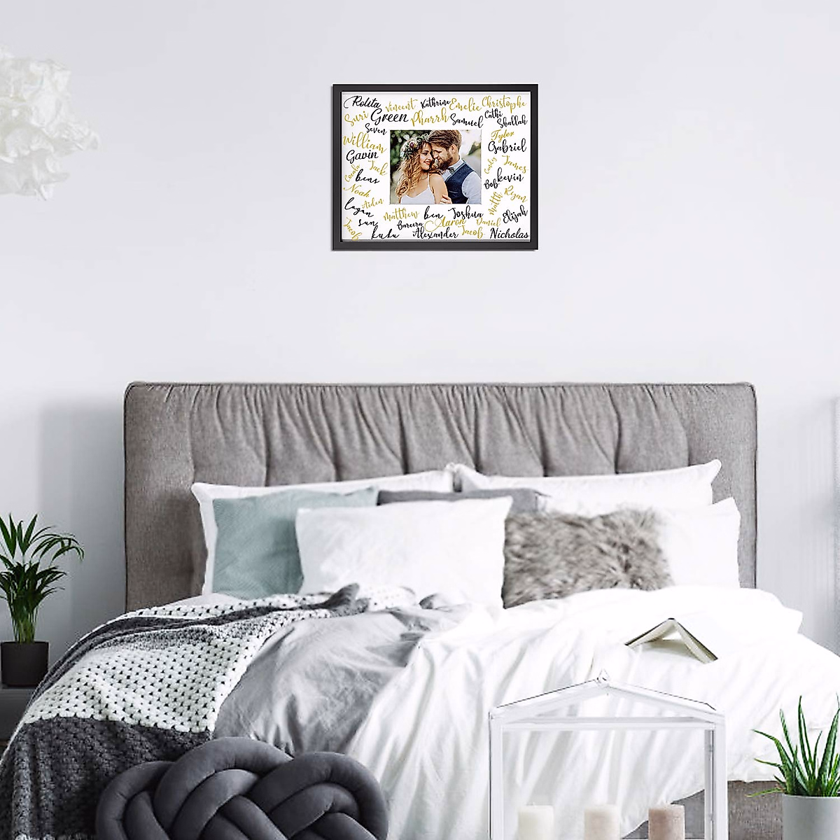 ONE WALL Tempered Glass 16x20 Signature Picture Frame with White Mat Display 8x10 Photo for Wedding, Celebrations and Graduation, Black Wood Frame for Wall Hanging - Mounting Hardware Included