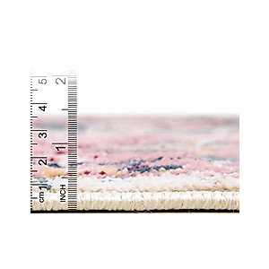 Unique Loom Sumter Collection Area Rug - Aiken (8' x 10' Oval, Pink/Blue)