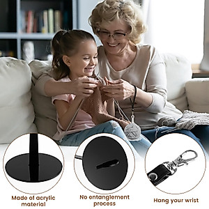 NEMTMCUA 2Pcs Wrist Yarn Holder Portable Acrylic Mini Yarn Minders Wrist Pendant Yarn Ball Holder Crochet Wrist Holder String Dispenser with Wrist Strap Lightweight Wrist Yarn Ball Holder for Women