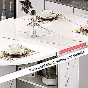 Folding Dining Table, Drop Leaf Dining Table With 2-layer Storage Shelf, Folding Dining Table With 6 Wheels, Space Saving Multifunction Dining Table Expandable for Small Spaces, Kitchen, Small Apartme