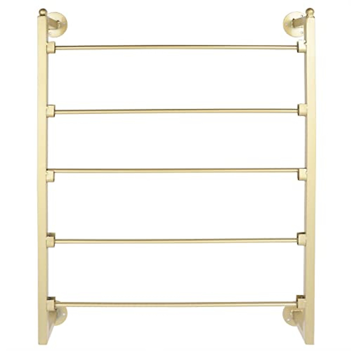 5 Tier Retail Display Tie & Scarf Rack,Towel & Belt &Ribbon Organizer Rack Hanging Bar,Wall Mount Tie Rack Scarves Rack, Towel Rack, Pants Belt Rack, Necktie Holder, for Home Clothing Retail Store