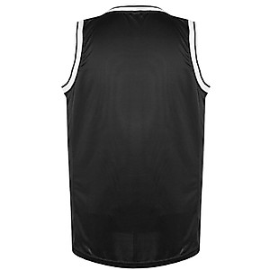 MESOSPERO Blank Basketball Jersey Reversible Men's Mesh Athletic Sports Shirts Training Practice S-3XL (Large, Black)