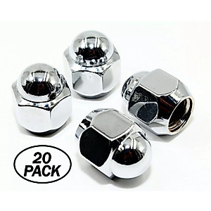 Set of 20 Veritek 12x1.25mm 3/4 Hex 0.95 Inch Chrome OEM Factory Style Acorn Conical Seat Dome Top Lug Nuts for Subaru Factory Wheels