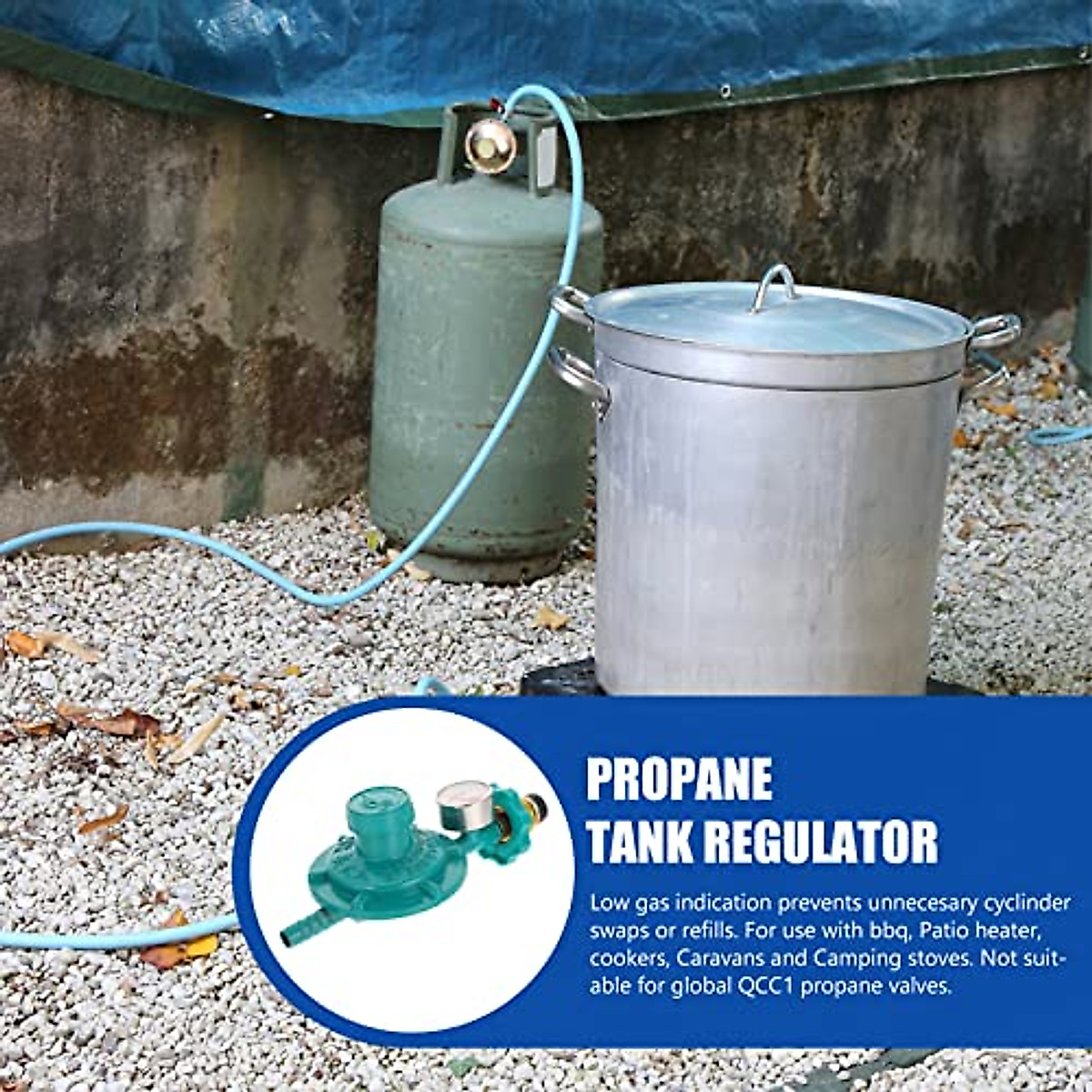 Totority Propane Propane Tank Regulator Tank Low Pressure Gas Regulator Gas Regulator& Pigtail Kit Household Gas Valve Gas Pressure Reducing Gas Grill Regulator Valve Gas Regulator