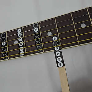 Guitar Fretboard Stickers Vinyl Fingerboard Decals Frets Map Neck Notes Trainer for Beginner Learner Practice Music Theory 6 Strings Acoustic Electric Guitars (Black and White)