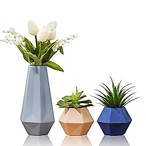 PROGUP Home Décor Boho Vase Set- 3 Small Vases, Modern Rustic Farmhouse Decor,Decorative Vase for Pampas Grass & Dried Flowers,Table, Bookshelf, Mantel and Entryway Decor