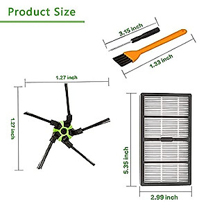 Replacement Parts and Accessories Compatible with iRobot Roomba s9 (9150) s9+s9 Plus (9550) Series Vacuum Cleaner 1 Pair Faceted Rubber Brush, 4 Filters, 4 Side Brushes, 4 Dust Bags