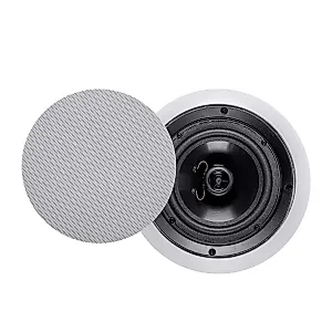 Monoprice 2-Way Polypropylene Ceiling Speakers - 6.5 Inch, Pair, With Paintable Grille - Aria Series