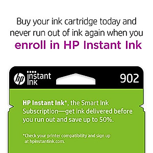 Original HP 902 Black, Cyan, Magenta, Yellow Ink Cartridges (4 Count -pack) | Works with HP OfficeJet 6950, 6960 Series, HP OfficeJet Pro 6960, 6970 Series | Eligible for Instant Ink | X4E05AN