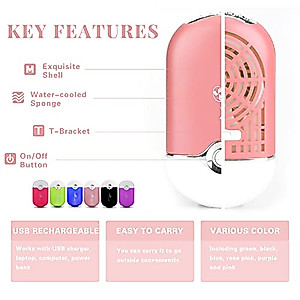 GreenLife® USB Rechargeable Portable Mini Fan Cooling Fan Bladeless Handheld Eyelash dryer Mini Handheld Fan Air Conditioning Blower for Eyelash Extension,eyelash extension kit