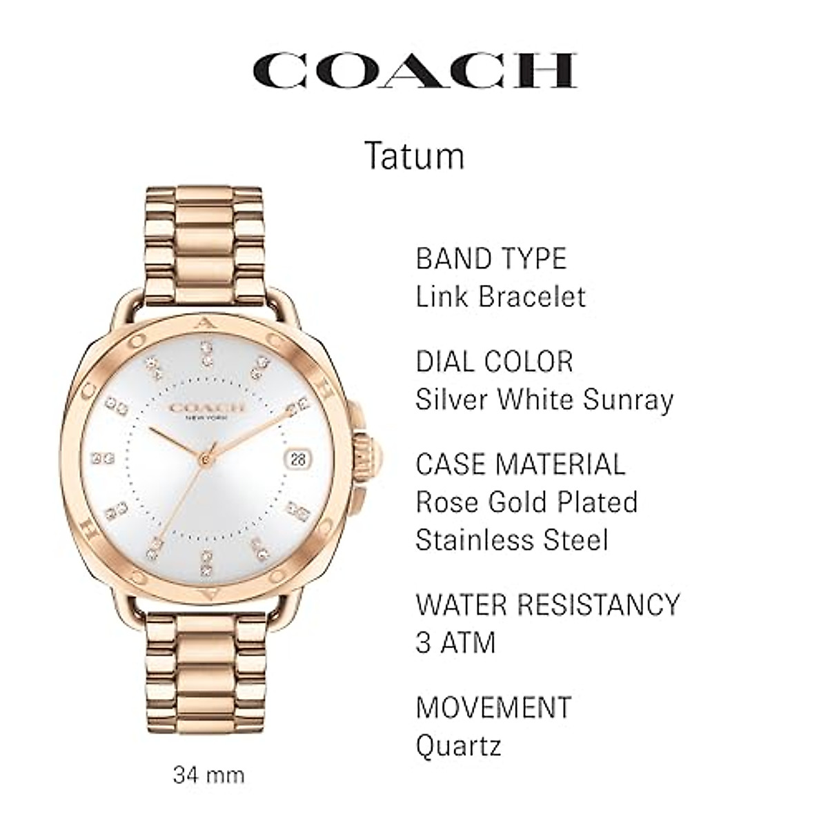Coach Tatum Women's Watch | A Fusion of Sporty Sophistication | Designed for Every Occasion (Model 14504158)