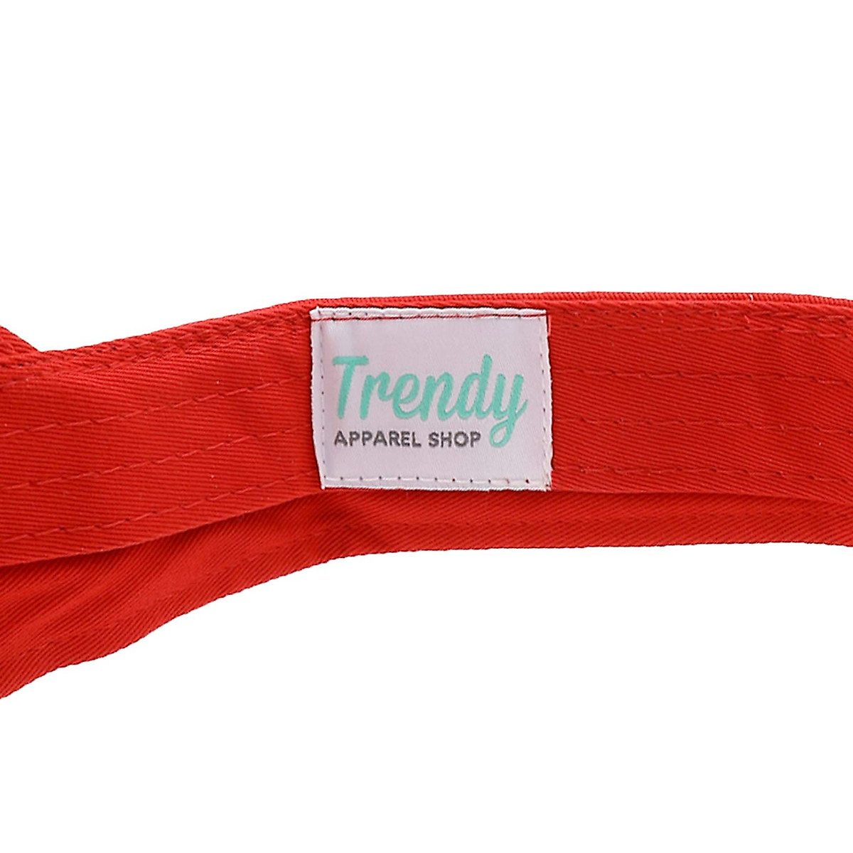 Trendy Apparel Shop XXL Oversize Solid Cotton Adjustable Sun Visor - Red - 2XL