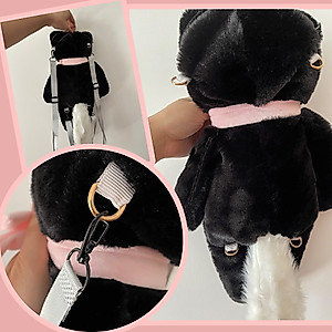 Liokoon Black Cat Plush Backpack Stuffed Animal Bag Purse Cute Kawaii Stuff Plushie Gift for Adults Women