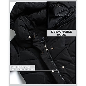 Steve Madden Women's Plus-Size Chevron Puffer Jacket, Black, 3X