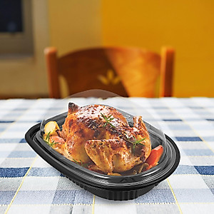 DOITOOL 20PCS Rotisserie Chicken Roaster Container with Lids - Plastic Disposable Take out Containers Carrier with Clear Dome Lid