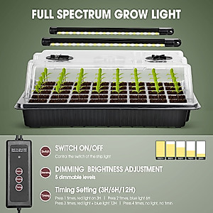 YLYYCC Seed Starter Tray with Grow Light,40 Cells Seed Starter Kit with Humidtiy Dome,Seedling Starter Trays for Seed Germination Kit, Seedling Starting,Propagation, Cloning Plants