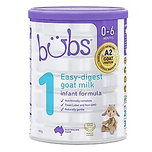 Bubs Goat Milk Infant Formula Stage 1, Infants 0-6 months, Made with Natural Goat Milk, 28.2 oz