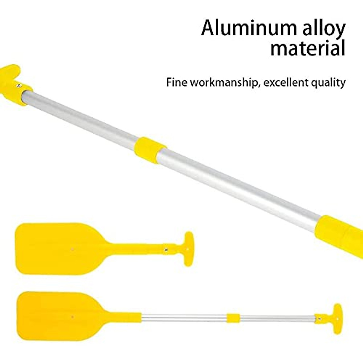 TASDHZ 2PC Boat Oars Telescopic Paddle Aluminum Kayak Paddles Adjustable Length Canoe Paddle with Anti-Slip Grips for Kayak,Telescoping Plastic Boat Paddle Canoe, Inflatable Boat Dinghy (Yellow 2pcs)