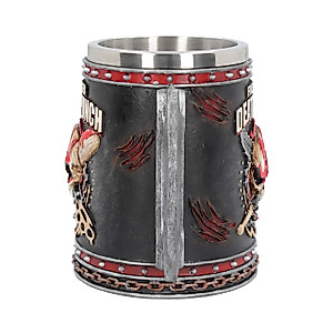 Nemesis Now B4654N9 Five Finger Death Punch Tankard 15cm, Resin w/Stainless Steel Insert, Black