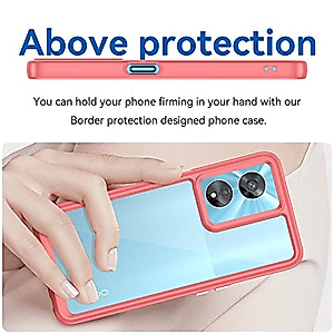 DFTCVBN Phone Case for OnePlus Nord N300 Case, Nord N20 SE/Oppo A57 CPH2389 Case with Screen Protector, Soft Bumper with Clear Crystal PC Hard Back Shockproof Cover Cases for OnePlus N300 5G Tangerine