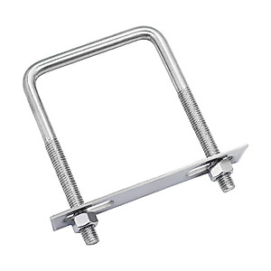 FOCMKEAS 304 Stainless Steel Square U-Bolts Stainless with M10 Nuts, Frame Plate, Accessories for Automobiles Trailer, Boat Trailer Industrial Parts (100x150mm(W*L))