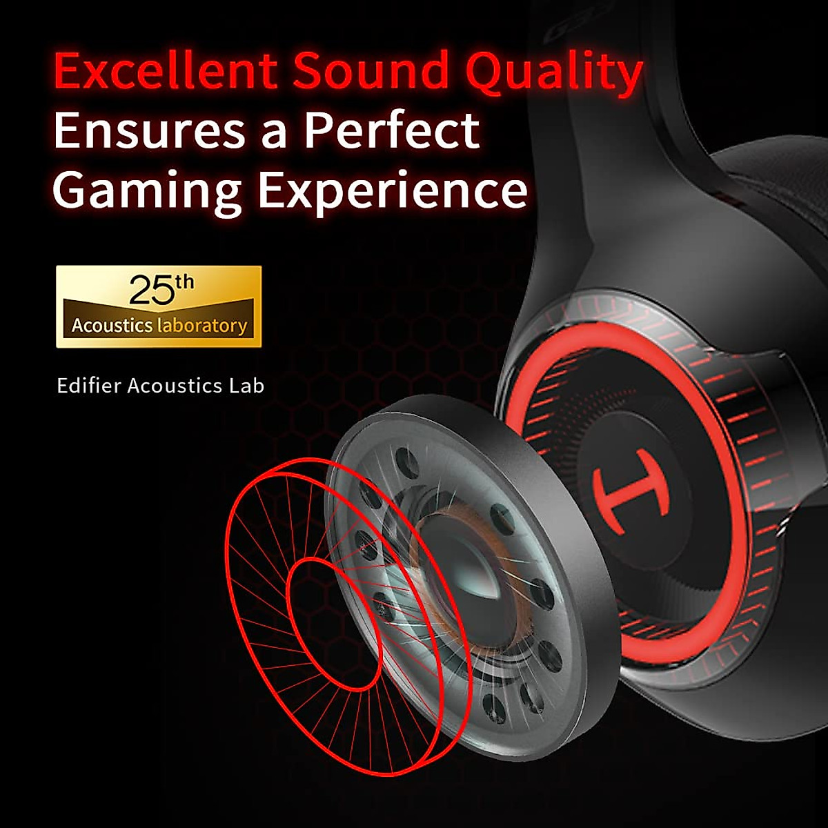 HECATE by Edifier G33 USB Gaming Headset, 7.1 Surround Sound, Over Ear Headphones with Detachable Noise Cancelling Microphone, 40mm Driver, RGB Light Effect, Works with PC, PS5, PS4, Mac, Laptop