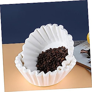 VOSAREA 100 Sheets American Coffee Filter Paper Loose Tea Strainer Cup Unbleached Coffee Filter Wavy Surface Filter Bowl Espresso Tools Coffee Filters Basket Cone Coffee Filter Drink White