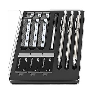 Mr. Pen- Metal Mechanical Pencil Set, 0.7mm, 3 Pack, 0.7 mechanical pencils, mechanical pencil .7, Sketching Pencils, Drafting Pencil, Mechanical Pencil