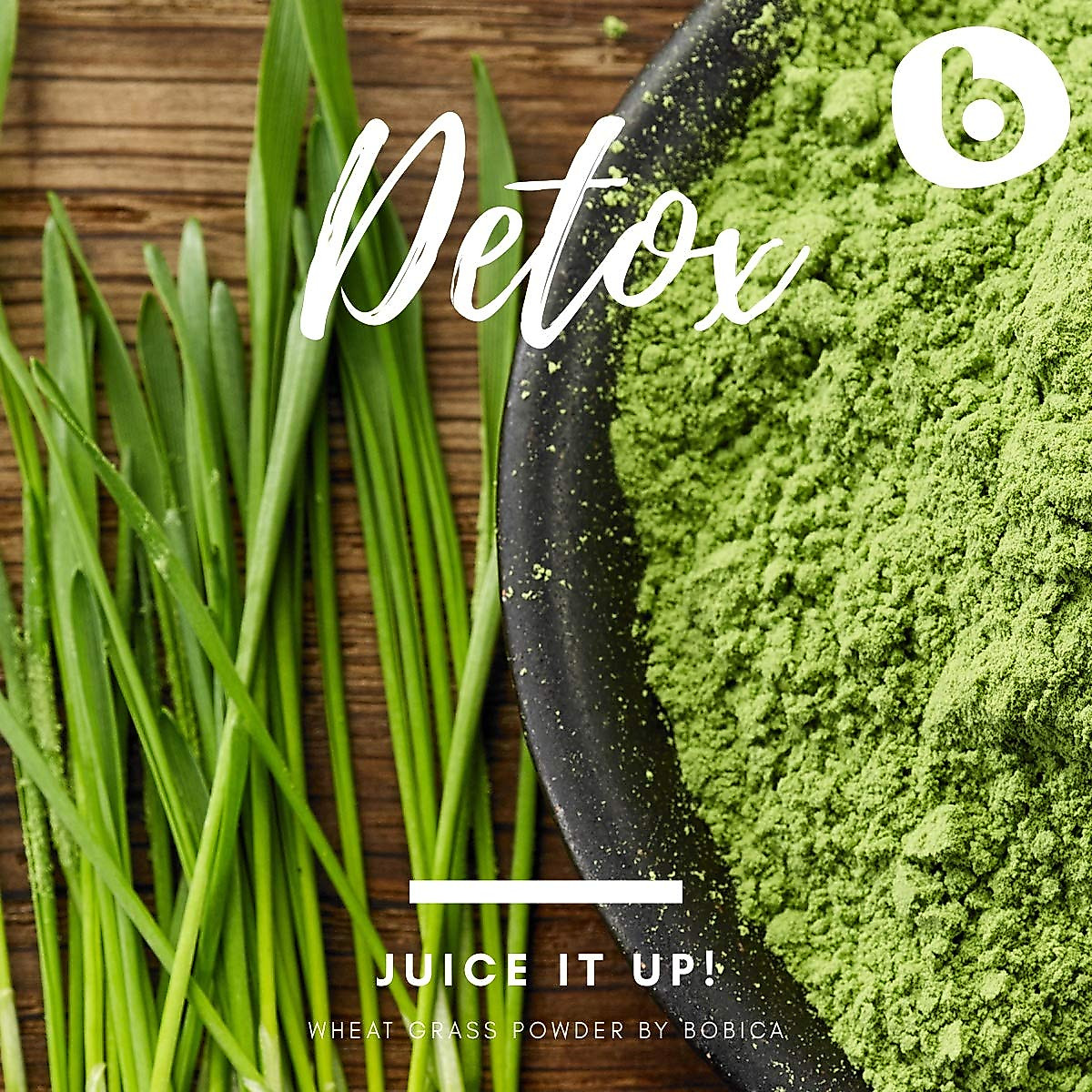 b Organic Wheatgrass Powder, for Detox & Immunity Support, Superfood, Vegan, Rich in Fibers, Chlorophyll, Minerals, Gluten-Free, Raw, 1lb