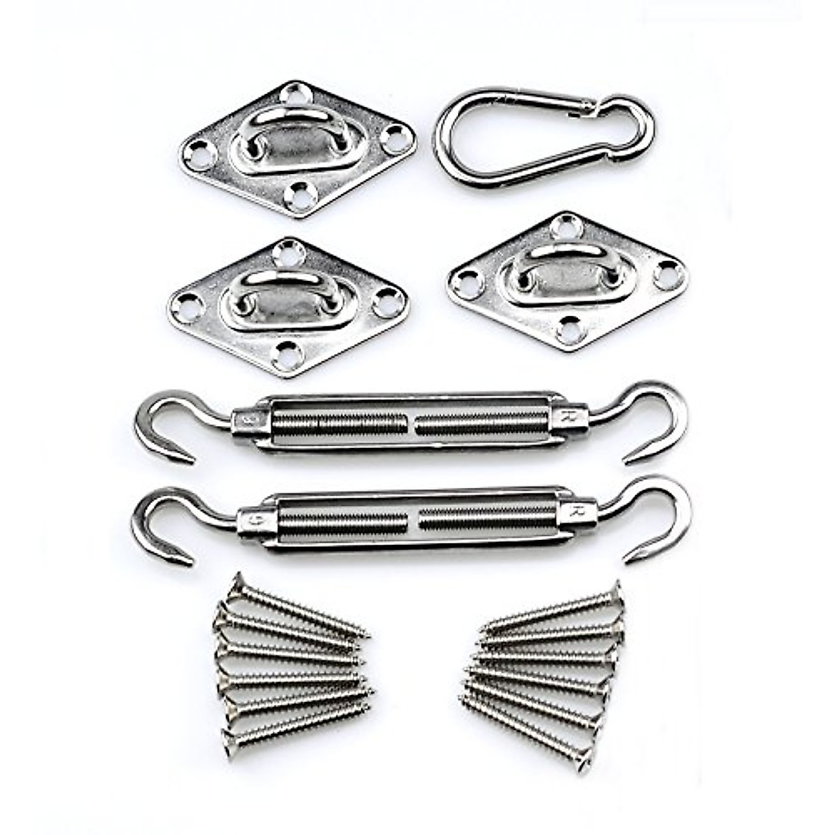 COSCOOL Shade Sail Hardware Kit for Sun Shade Sails Stainless Steel Installation Hardware Kit (6-inch Triangular)