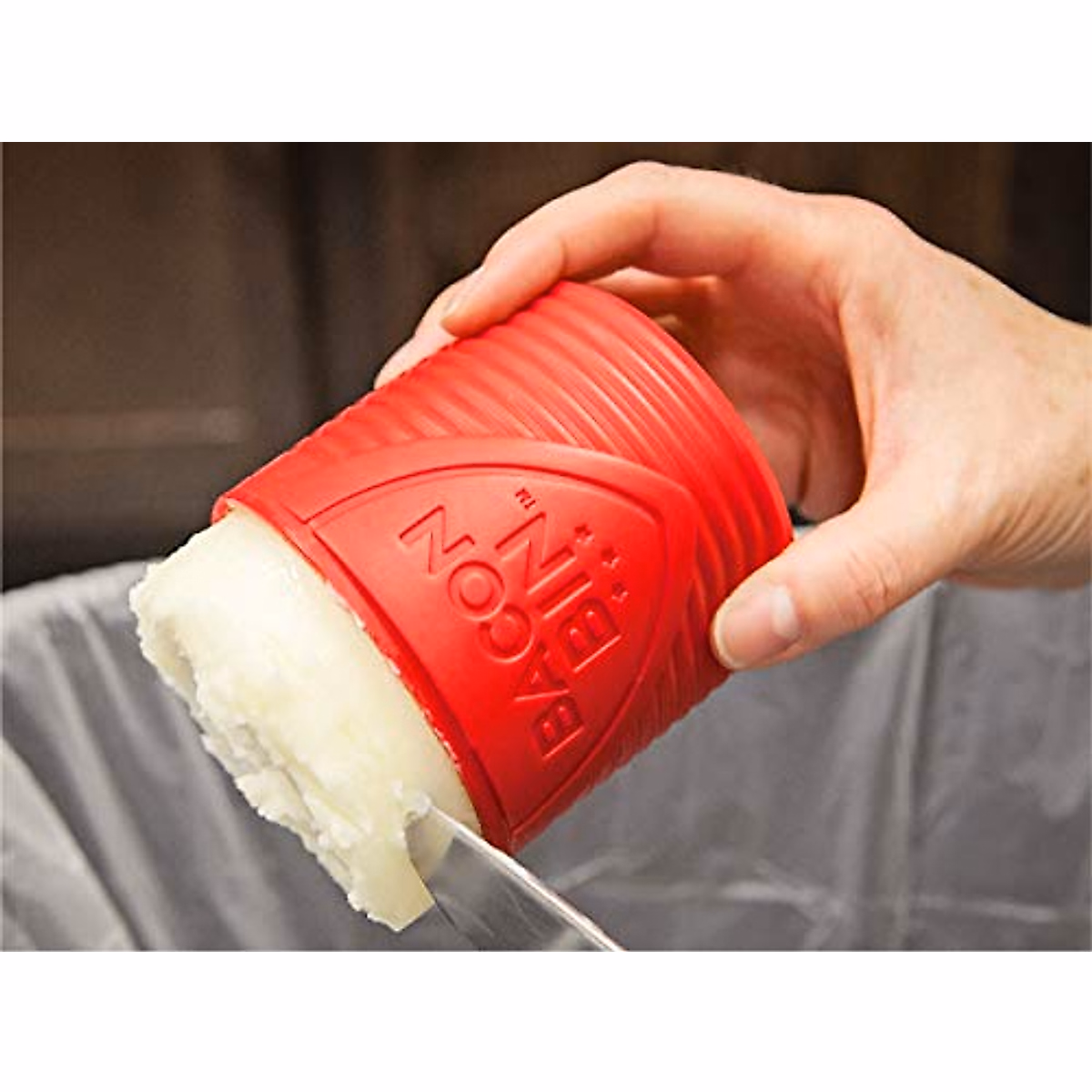 Talisman Designs Bacon Bin Grease Strainer & Collector | Family Friendly Kitchen Tools | Fun & Functional Silicone Grease Container | Holds up to 1 Cup | Red