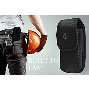 Military Grade Cell Phone Case,Rugged Pouch Holster Nylon Metal Clip Flip Phone Belt Case Fits Kyocera Cadence S2720, DuraXTP, DuraXV LTE, DuraXV Plus, DuraXE, Most Large FLIP Phones & Insulin Pumps