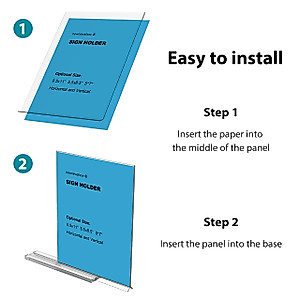 NEWNEWSHOW® 8.5x11 Acrylic Sign Holder 3 Pack Vertical Double-Sided Display (Optional 8.5x11 8.5x5.5 5x7 Horizontal and Vertical)