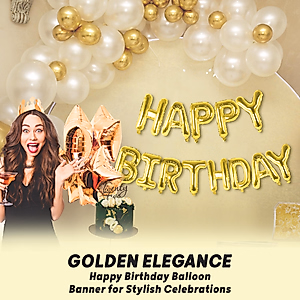 Letter Balloons - Custom Phrase 16" Inch Alphabet Letters & Numbers Foil Mylar Balloon | Create Your Own Balloon Banner | Customized / Personalized Phrase With Mini Blow Up Gold Letter Balloons