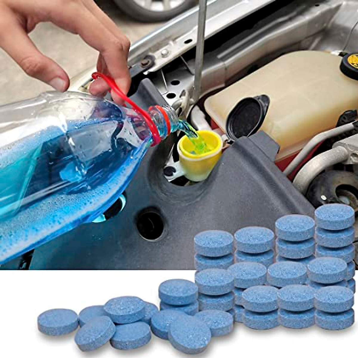 awave bloom 200 Pcs Windshield Washer Fluid Tablets,Wiper Fluid Concentrate,1 Pack Makes 200 Gallons.Window Glass Cleaner, Remove Glass Stains, Clear Vision. (Use With De-icer or Methanol for Winter)