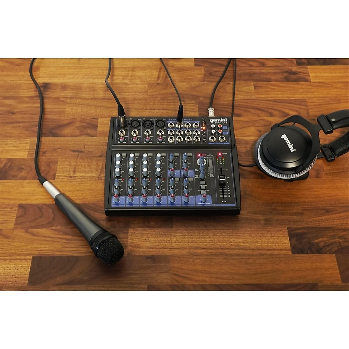 Gemini Sound GEM-12USB | 12-Channel Professional Bluetooth Audio Mixer with On-Board Multi-FX, USB MP3 Playback, and High-Quality Preamps for Dynamic Live Sound Mixing
