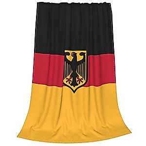 Cute German Flag Blanket Soft Flannel Throw Blanket Lightweight Cozy Warm Germany Blanket for Couch Bed Living Room Sofa 50"X40"
