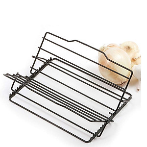 Norpro 7 Position Adjustable Non Stick V Shaped 7 x 11 Inch Roasting Rack, Black