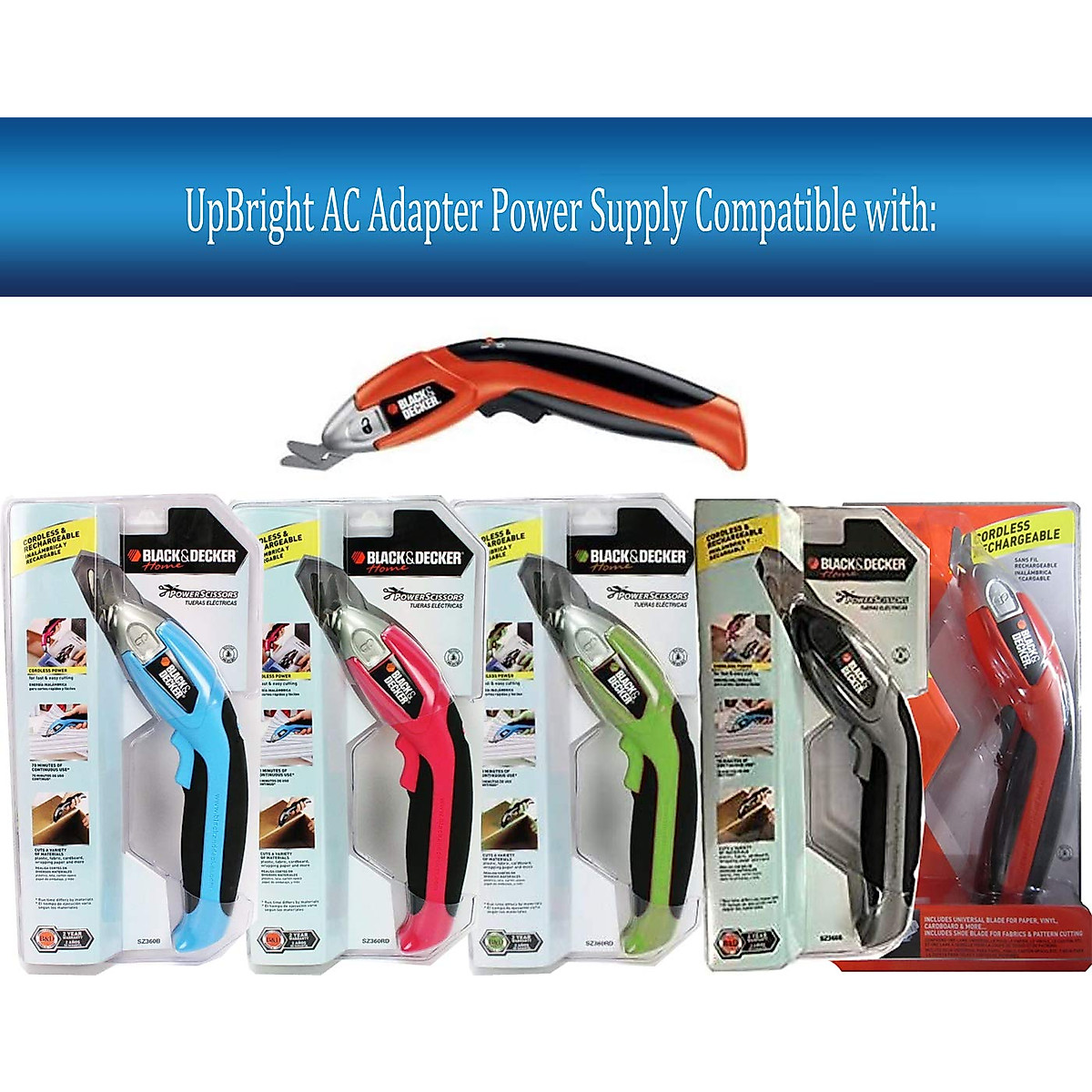 UpBright 5.6V AC/DC Adapter Compatible with Black & Decker SZ360 3.6V DC 3.6 Volts Cordless Rechargeable Power Scissors elec SZ360RD SZ360B SZ360T SZ360OR SZ360S UD-0501C 5406-08-001 B&D 5.3V Charger
