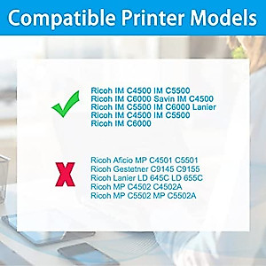LCL Compatible Toner Cartridge Replacement for Ricoh 842279 842280 842281 842282 IM C4500 IM C5500 IM C6000 High Yield IM C4500 IM C5500 IM C6000 Savin IM C4500 IM C5500 IM C6000 (4-Pack KCMY)