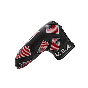 USA Patriotic Golf Putter Cover Head Covers Black Red White Blue blade Style Classic Traditional Headcover Putters Limited Edition