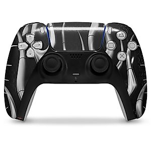 WraptorSkinz Skin Wrap compatible with Sony PS5 DualSense Controller Metal Flames Chrome (CONTROLLER NOT INCLUDED)